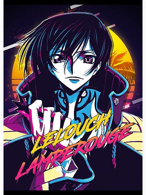 Lelouch Code Geass Anime 80s Vaporwave Poster By Burroladiore89