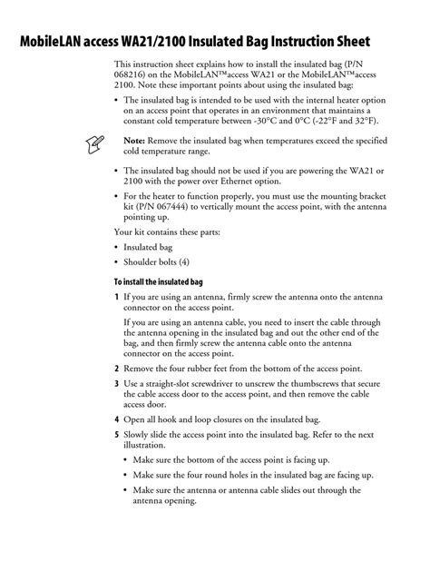 Intermec 2100 Wireless Access Point Accessory Manual Manualslib