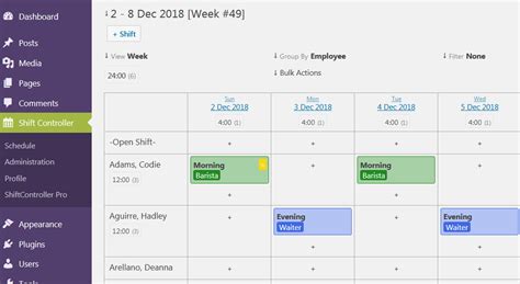 Shiftcontroller Employee Shift Scheduling Wordpress Plugin