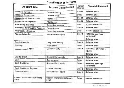 SOLUTION Classification Of Accounts Studypool