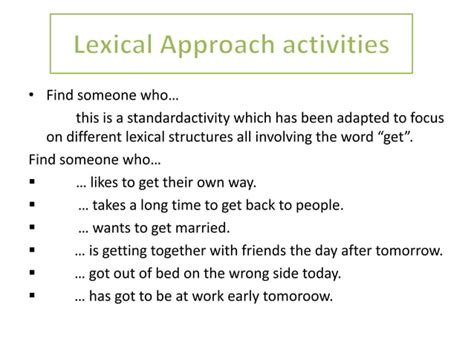 Lexical Approach Ppt