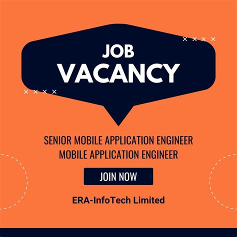 We Are Hiring Position Senior Mobile Application Engineer Mobile Application Engineer Era