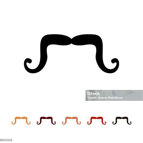 콧수염 아이콘 실루엣은 흰색 배경에 고립되어 있습니다 남자 다른 색깔 콧수염 머리 벡터 일러스트 레이 션 0명에 대한 스톡 벡터 아트 및 기타 이미지 Istock