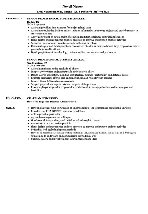 Senior Professional Business Analyst Resume Samples Velvet Jobs