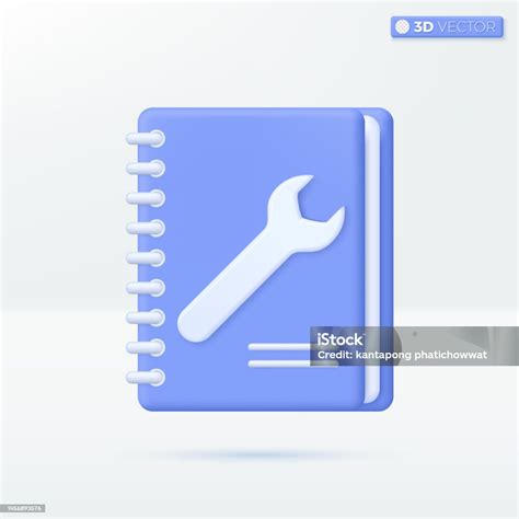 사용자 설명서 책 아이콘 기호입니다 소책자 아이콘 유지 보수 설명서 지침 책 기술 또는 유지 보수 용어 개념에 대한 사용자 가이드 3d 벡터 고립 된 그림 만화 파스텔