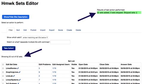 how to import problem sets webwork working group
