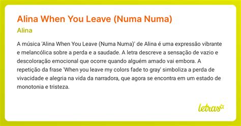 Significado da música Alina When You Leave (Numa Numa) (Alina) - LETRAS ...