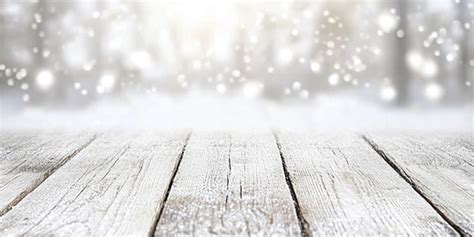 Snow Covered Wooden Background With Snowfall Snow Wooden Snowfall Background Image And