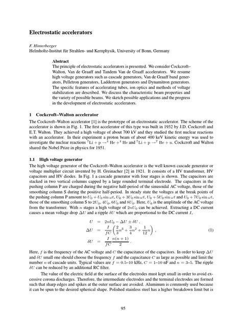 Electrostatic Accelarator Pdf Particle Accelerator Vacuum Tube Electrostatic Accelarator Pdf Particle Accelerator Vacuum Tube