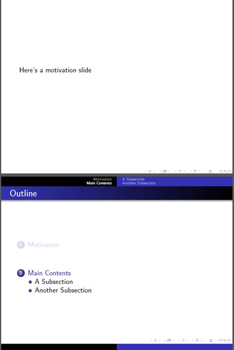 Table Of Contents In Beamer Gray Out Tableofcontents Items Already