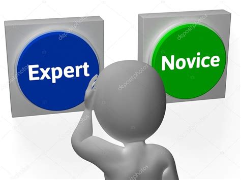 Mostrar Botones Novato Experto Profesional O Aprendiz Foto Stock