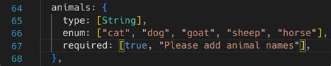 No Drop Down Menu For A String Array Field With Pre Defined Enum Values