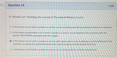 solved in should cost modeling the concept of theoretical