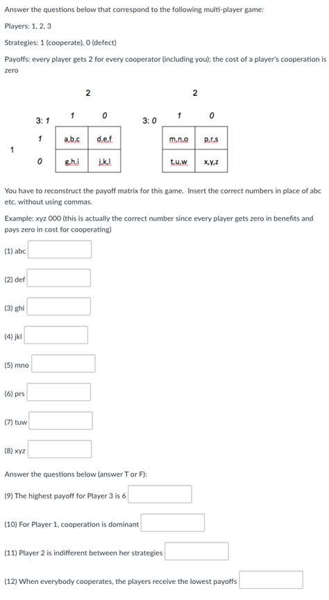 Solved PLEASE HELP I M Taking My GAME THEORY Final What Chegg