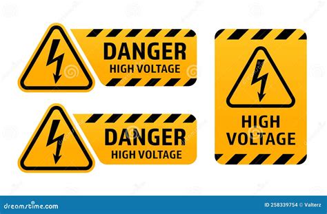 High Voltage Signs Danger Of Electricity Stock Vector Illustration