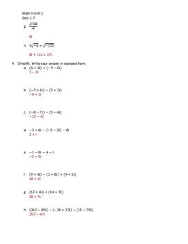 Intro To Imaginary Complex Numbers Worksheet Key By Keep It Integrated