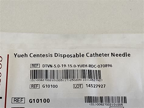 New Cook Medical Yueh Centesis Disposable Catheter Needle G10100 Exp