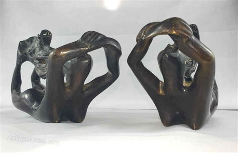 Antiques Atlas Art Deco Pair Of Bronze Nude Ladies As993a282