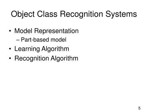 ppt efficient part based recognition of multiple object classes