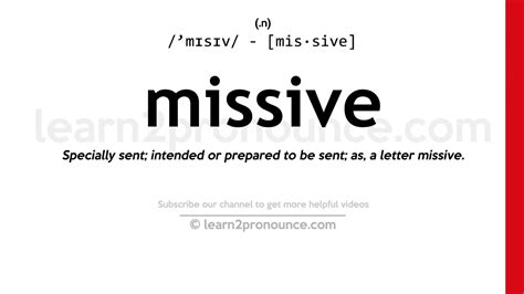 Pronunciation Of Missive Definition Of Missive Youtube