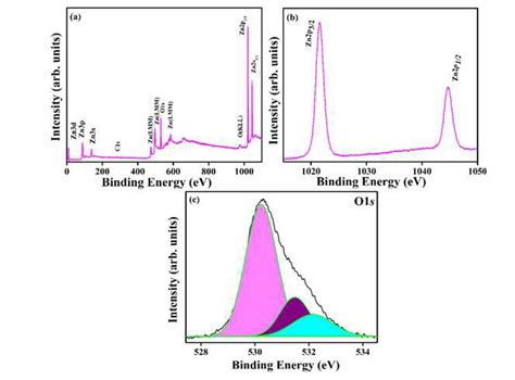 A Survey X Ray Photoelectron Spectrum Of Zno And The Corresponding Download Scientific