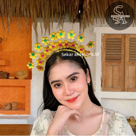 Jual Terlaris Aksesoris Kepala Bunga Emas Anak Dan Dewasa Mahkota Adat