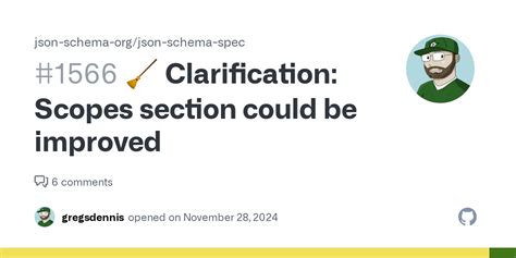 🧹 Clarification Scopes Section Could Be Improved · Issue 1566 · Json Schema Orgjson Schema