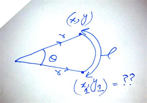 Circles Finding End Point Of An Arc In Cartesian Coordinates While