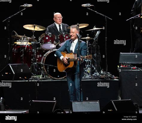 July 20 2022 Indianapolis Indiana Usa Lyle Lovett With Drummer