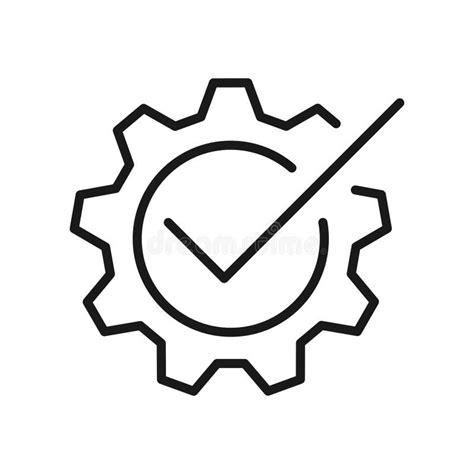 Gear With Check Mark Icon Quality Control Illustration Stock Vector Illustration Of Work
