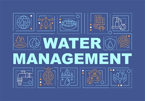 Premium Vector Water Management Word Concepts Dark Blue Banner