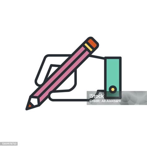 平面設計風格的書寫圖示向量圖形及更多器材圖片 器材 外型 寫 Istock