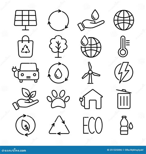 Milieuvriendelijk Verwant Thin Line Pictogram In Minimale Stijl
