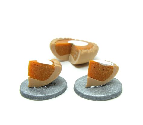 Pumpkin Pie Dollhouse Miniature Polymer Clay With Slices Whipped Crea