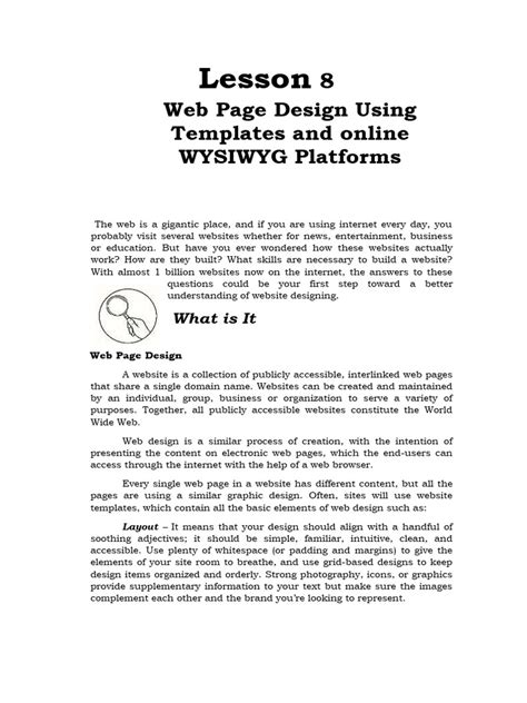 Lesson 8 Pdf Web Design Software