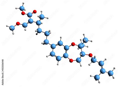 3d Image Of Strobilurin G Skeletal Formula Molecular Chemical