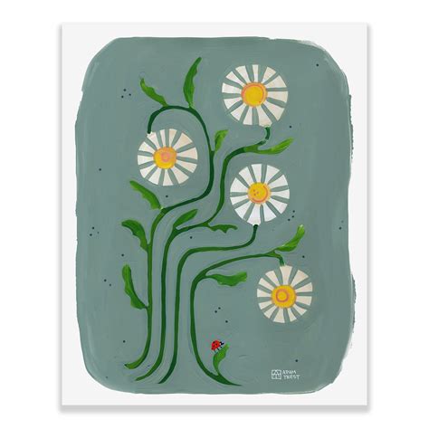 Adam Trest Backyard Bouquet Daisies In Blue Print Laurel Mercantile
