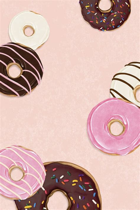Pink Donut Frame Background Dessert Premium Psd Rawpixel