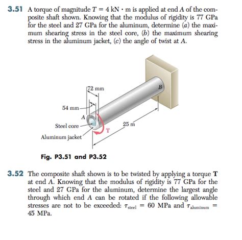 Solved A Torque Of Magnitude T KN M Is Applied At End Chegg