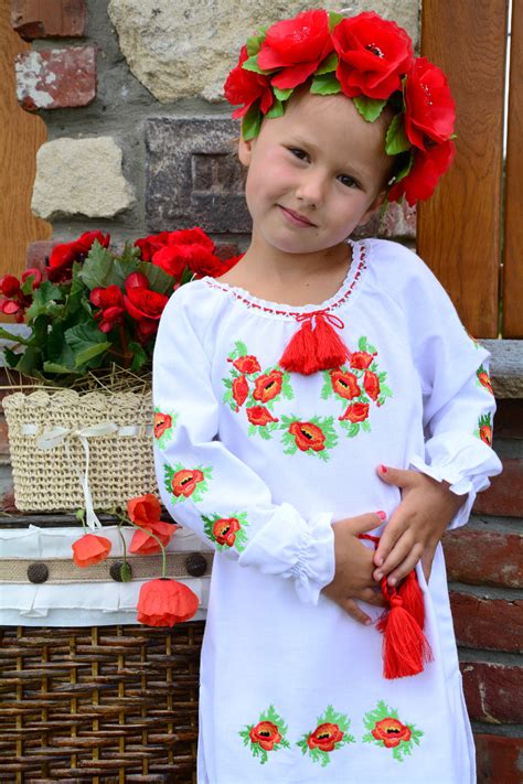 Детская туника вышиванка "Маки красные" с длинным рукавом для девочки ...