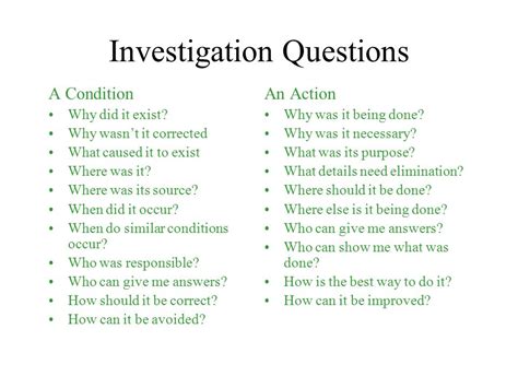 Incident Investigation Questions