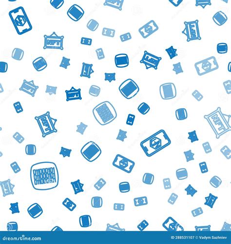 Set Line Binary Code Mobile With Art Store App And Nft Digital Crypto On Seamless Pattern