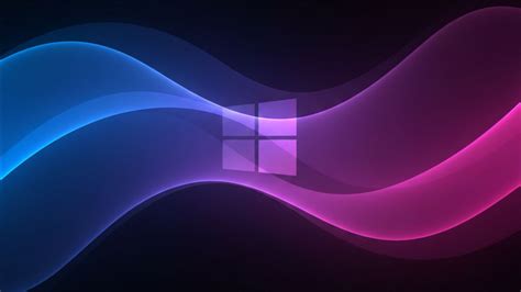 Windows 17 Spectrum Glow Soft Color Gradient Waves Blending Blue Pink