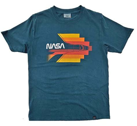 Retro Shuttle Tetris Tee Marine Blue