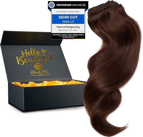Beauty Full Hair Clip In Real Hair Extensions 35 Cm 100 G Dark Brown
