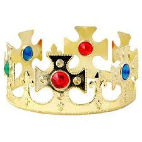Flexible Plastic Gold Crown With Jewels Multi Size Uk
