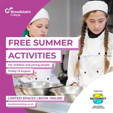 📢📢 Free Summer Activities 📢📢️ Ekc Broadstairs College