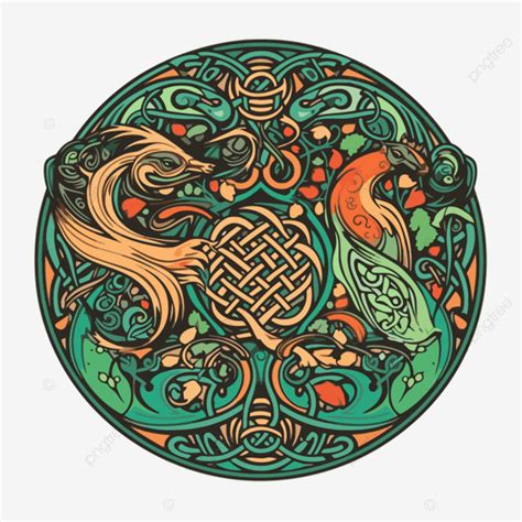 Celtic Clipart Celtic Pattern With Dragons Cartoon Vector Cartoon