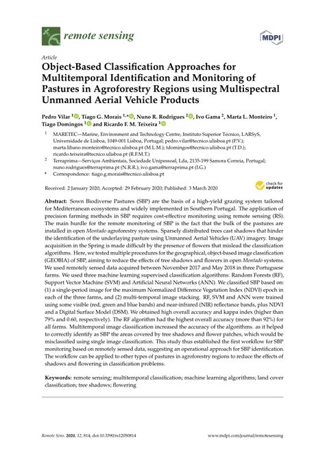 Pdf Object Based Classification Approaches For Multitemporal Identification And Monitoring Of