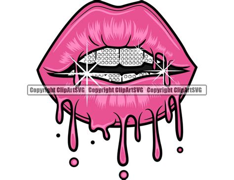 Sexy Lips Diamond Teeth Dripping Drip Gangster Rap Hip Hop Etsy